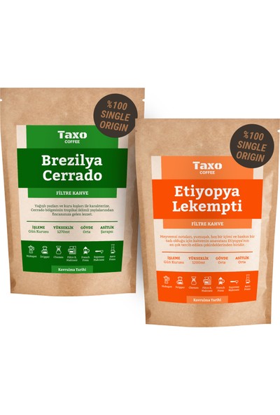 Taxo Coffee Etiyopya Brezilya Filtre Kahve 2 x 200 gr