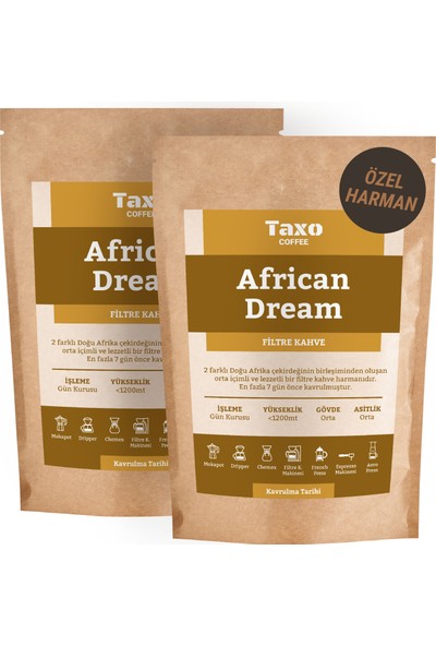 Taxo Coffee African Dream Filtre Kahve 1kg Taxo Coffee African Dream Filtre Kahve 1kg