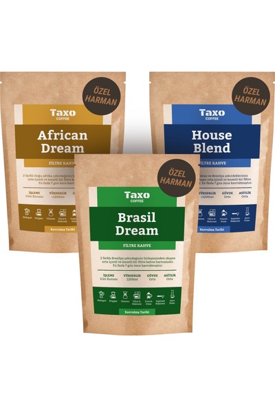 Taxo Coffee Filtre Kahve Blendleri 3x200gr