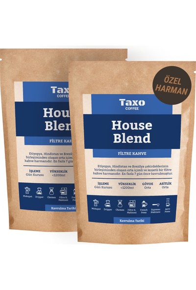 Taxo Coffee House Blend Filtre Kahve 1kg Taxo Coffee House Blend Filtre Kahve 1kg
