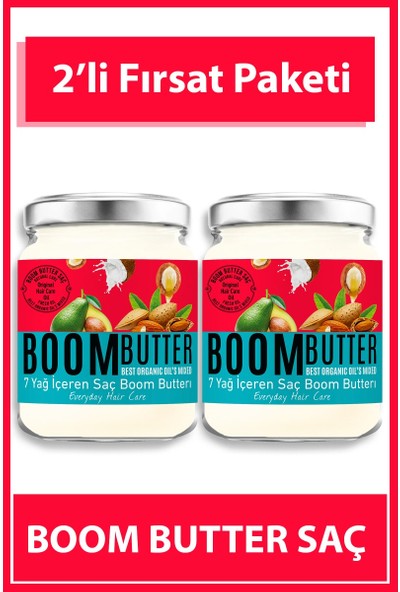BOOM BUTTER Saç Bakım Yağı İkili Paket