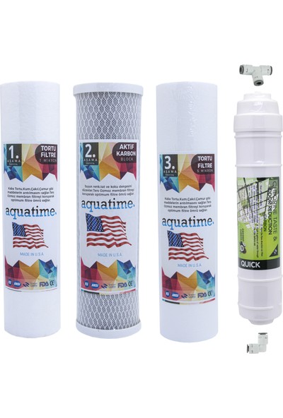 Aquatime Su Arıtma Cihazı Su Arıtma Filtresi 4lü Filtre Seti