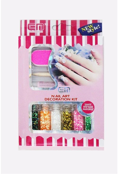 Takıştır Nail Art Simli 6 Renk Tırnak Süsleme Kiti