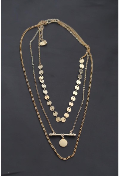 Clariss Gold Renk Pullu Zincirli Kadın Kombin Kolye Clariss Gold Renk Pullu Zincirli Kadın Kombin Kolye