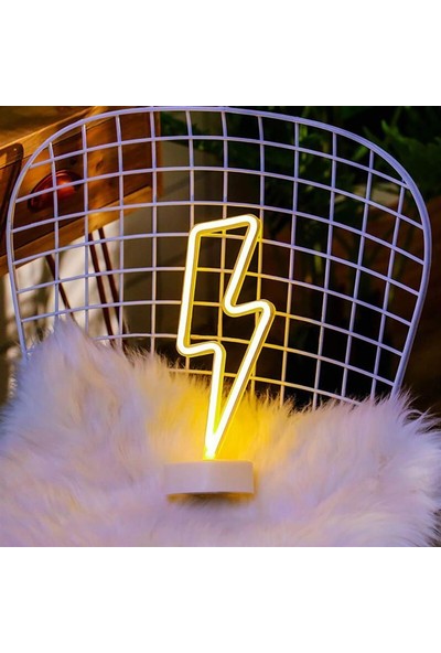 Epazzar Yıldırım Şimşek Şeklinde USB ve Pilli Neon LED Lamba Masa Lambası Epazzar Yıldırım Şimşek Şeklinde USB ve Pilli Neon LED Lamba Masa Lambası