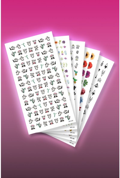 Artikel 5'Li Tırnak Dövmesi Seti, Tırnak Sticker Seti, Nail Art, Tattoo Artikel 5'Li Tırnak Dövmesi Seti, Tırnak Sticker Seti, Nail Art, Tattoo