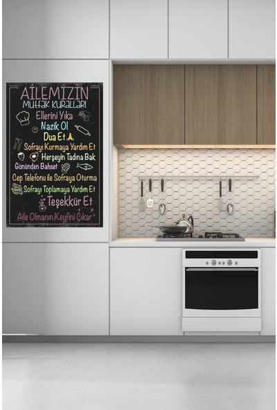 3M Mutfak Kuralları Duvar Yazı Folyosu