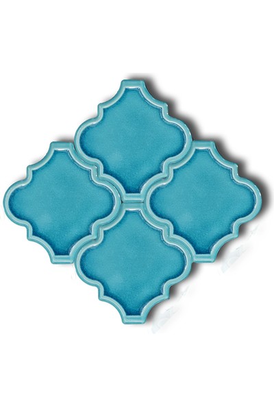 Kütahya Çini Yapı Tasarım SS03-05 Ottoman Rölyef Turkuaz Karo 1 Adet