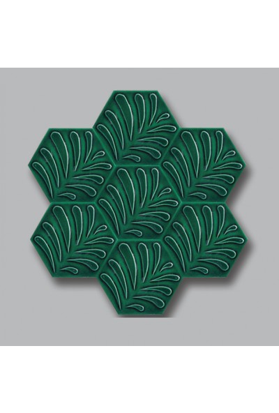 Kütahya Çini Yapı Tasarım SS09-24 Altıgen Seri Zümrüt Yaprak 1 Adet Kütahya Çini Yapı Tasarım SS09-24 Altıgen Seri Zümrüt Yaprak 1 Adet