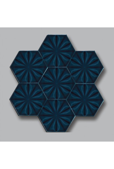 Kütahya Çini Yapı Tasarım SS09-30 Altıgen Seri Mavi Çiçek 1 Adet Kütahya Çini Yapı Tasarım SS09-30 Altıgen Seri Mavi Çiçek 1 Adet