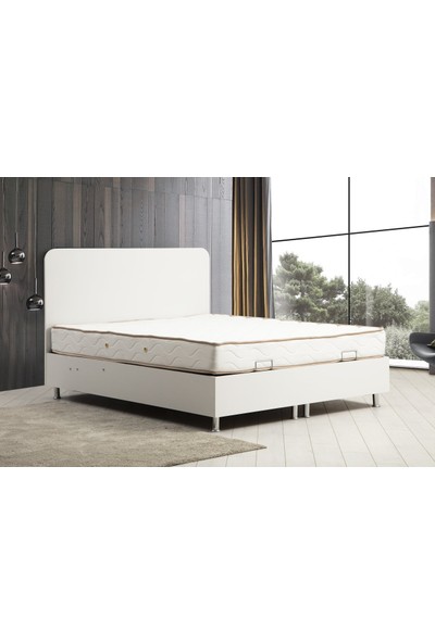 Minar Kale Baza Başlık Yatak Seti 160X200 - Beyaz