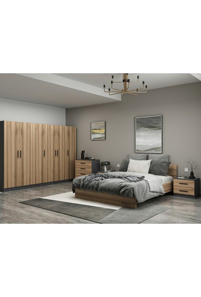Minar Kale Yatak Odası Set 22 Antrasit Dore 210 cm Minar Kale Yatak Odası Set 22 Antrasit Dore 210 cm