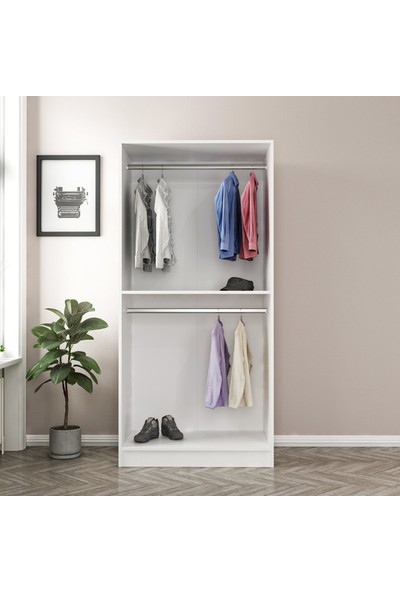 Minar Kale 90CM Giyinme Dolabı - Beyaz 210CM Minar Kale 90CM Giyinme Dolabı - Beyaz 210CM
