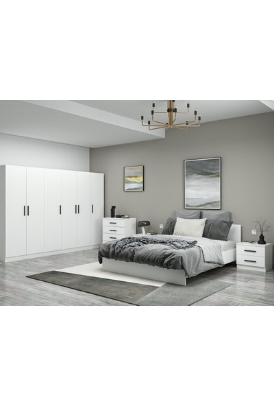 Minar Kale Yatak Odası Set 103 Beyaz 210 cm