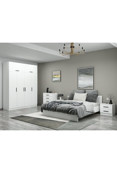 Minar Kale Yatak Odası Set 107 Beyaz 210 cm