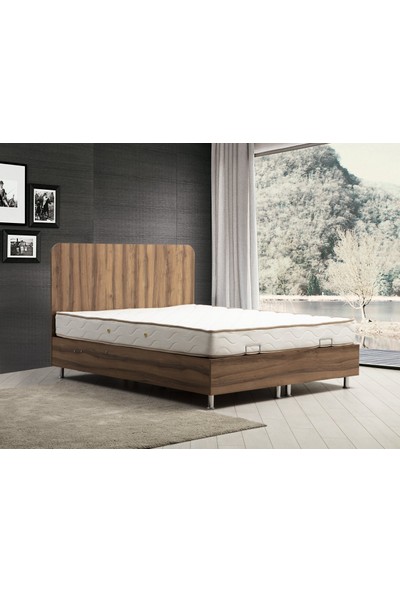 Minar Kale Baza Başlık Yatak Seti 160X200 - Ceviz