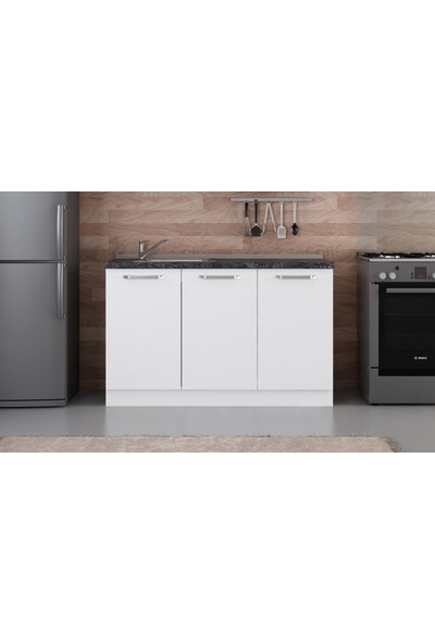 Minar 135 cm Mutfak Dolabı Beyaz 135-B1-ALT Modül Minar 135 cm Mutfak Dolabı Beyaz 135-B1-ALT Modül