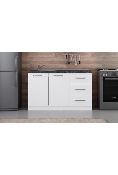 Minar 140 cm Mutfak Dolabı Beyaz 140-B1-ALT Modül