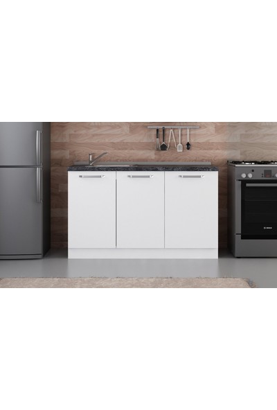 Minar 140 cm Mutfak Dolabı Beyaz 140-B2-ALT Modül Minar 140 cm Mutfak Dolabı Beyaz 140-B2-ALT Modül