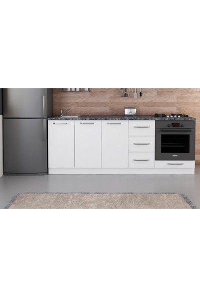 Minar 220 cm Mutfak Dolabı Beyaz 220-B4-ALT Modül Minar 220 cm Mutfak Dolabı Beyaz 220-B4-ALT Modül