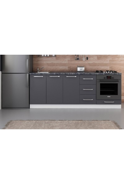 Minar 220 cm Mutfak Dolabı Beyaz Antrasit 220-A4-ALT Modül