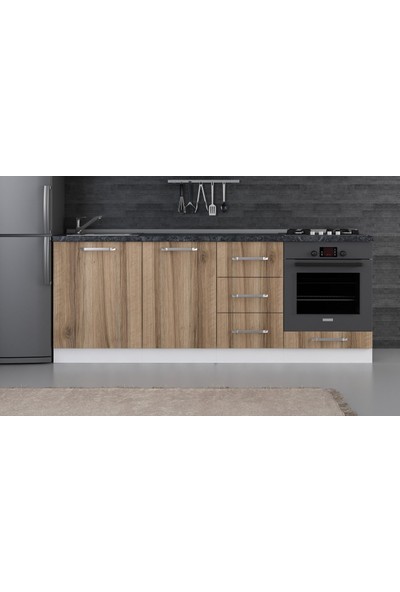 Minar 215 cm Mutfak Dolabı Beyaz Dore 215-D3-ALT Modül