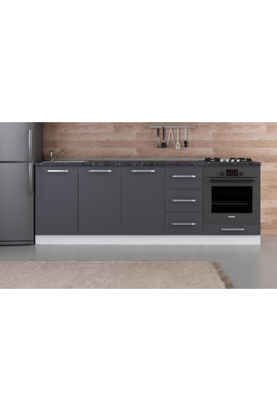 Minar 235 cm Mutfak Dolabı Beyaz Antrasit 235-A3-ALT Modül