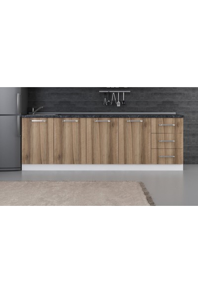 Minar 250 cm Mutfak Dolabı Beyaz Dore 250-D2-ALT Modül