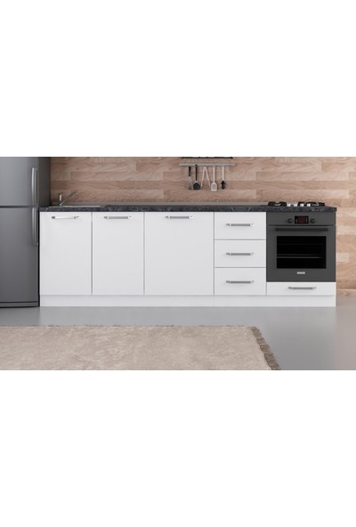 Minar 255 cm Mutfak Dolabı Beyaz 255-B3-ALT Modül