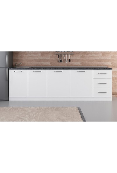 Minar 270 cm Mutfak Dolabı Beyaz 270-B2-ALT Modül