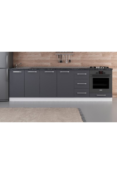 Minar 270 cm Mutfak Dolabı Beyaz Antrasit 270-A6-ALT Modül Minar 270 cm Mutfak Dolabı Beyaz Antrasit 270-A6-ALT Modül