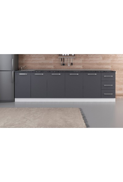 Minar 280 cm Mutfak Dolabı Beyaz Antrasit 280-A1-ALT Modül