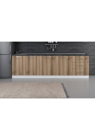 Minar 280 cm Mutfak Dolabı Beyaz Dore 280-D2-ALT Modül