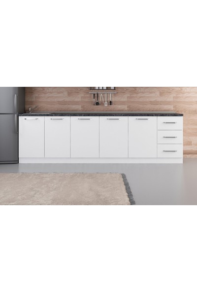 Minar 285 cm Mutfak Dolabı Beyaz 285-B1-ALT Modül
