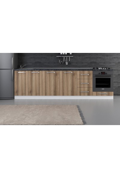 Minar 285 cm Mutfak Dolabı Beyaz Dore 285-D3-ALT Modül Minar 285 cm Mutfak Dolabı Beyaz Dore 285-D3-ALT Modül