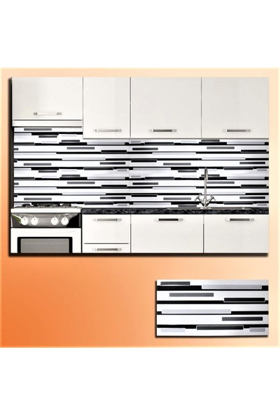 Evden İste Mutfak Tezgah Arası Seramik Elit Siyah-Beyaz 30X60 cm Evden İste Mutfak Tezgah Arası Seramik Elit Siyah-Beyaz 30X60 cm
