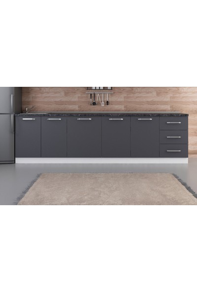 Minar 300 cm Mutfak Dolabı Beyaz Antrasit 300-A1-ALT Modül