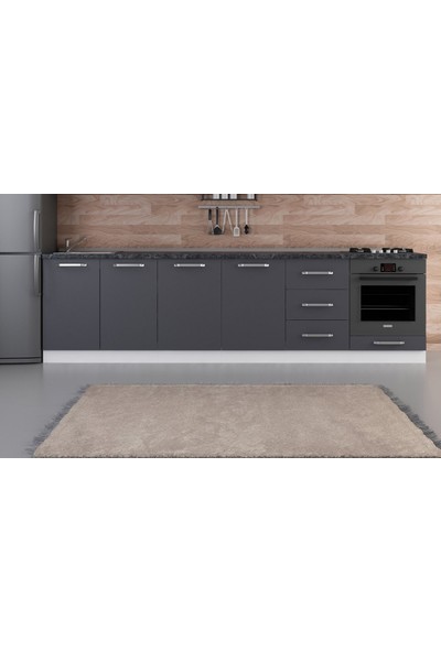 Minar 300 cm Mutfak Dolabı Beyaz Antrasit 300-A4-ALT Modül