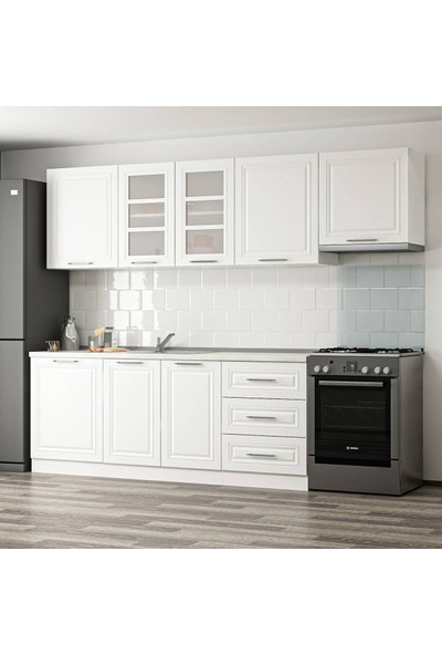 Minar 270 cm Mebran C Mutfak Dolabı Beyaz 270-MCB2 Minar 270 cm Mebran C Mutfak Dolabı Beyaz 270-MCB2