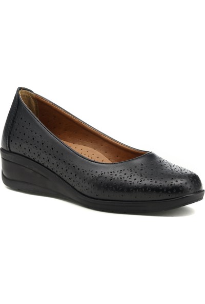 Polaris 162383.Z2FX Siyah Kadın Dolgu Topuk Ayakkabı
