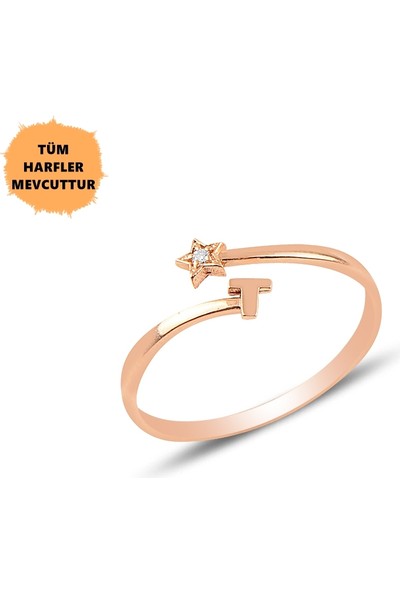 Sanal Kuyumculuk Pırlanta 14 Ayar Altın Harfli Yüzük