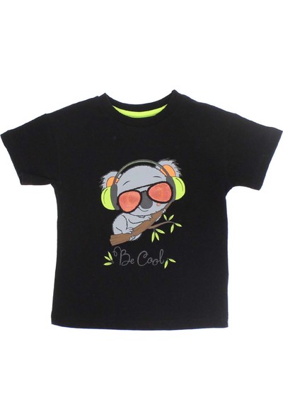 Divonette Cool Coala Baskılı Erkek Çocuk T-Shirt - Siyah - 1-2 Yaş Divonette Cool Coala Baskılı Erkek Çocuk T-Shirt - Siyah - 1-2 Yaş