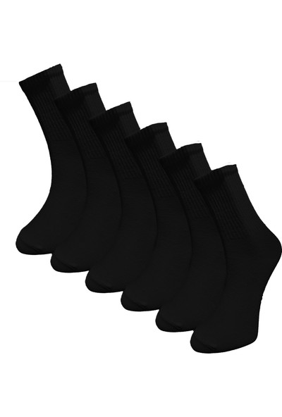 Soytemiz Çorap Düz Siyah Kolej Çorap Cotton 6 Çift