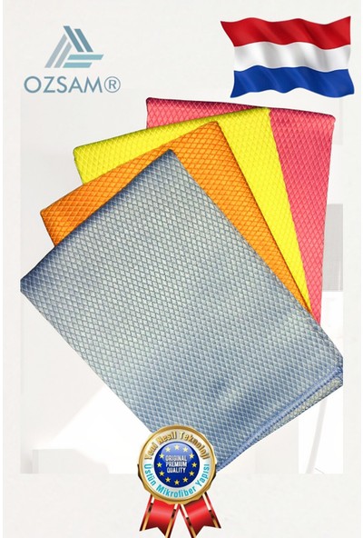 Ozsam 4'lü Mikrofiber Temizlik Bezi Cam 40 x 40 cm Iz Bırakmayan Ozsam 4'lü Mikrofiber Temizlik Bezi Cam 40 x 40 cm Iz Bırakmayan