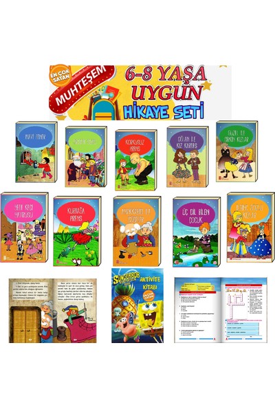 6-8 Yaşa Uygun Aktiviteli Sorulu Rengarenk Resimli Hikaye Seti 6-8 Yaşa Uygun Aktiviteli Sorulu Rengarenk Resimli Hikaye Seti