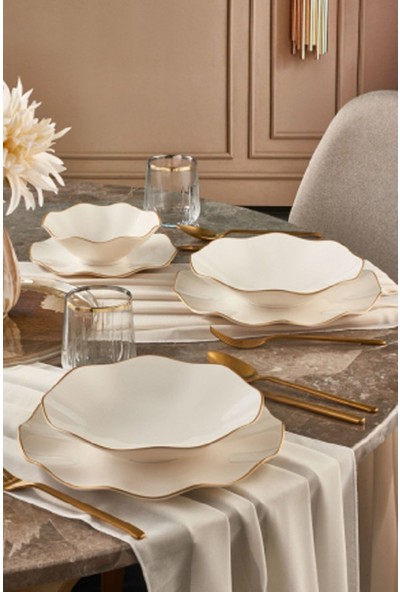 Güral Porselen 24 Parça Nesrin Mat Gold Yemek Takımı Güral Porselen 24 Parça Nesrin Mat Gold Yemek Takımı