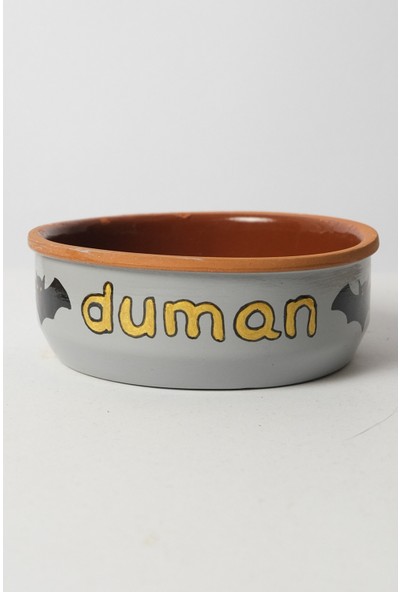 Asortika Isme Özel El Yapımı Kedi Mama Kabı Maniac Cup Gri