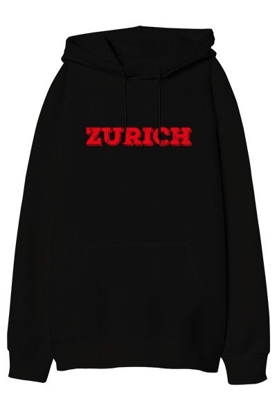 Tisho Zurich Oversize Unisex Kapüşonlu Sweatshirt