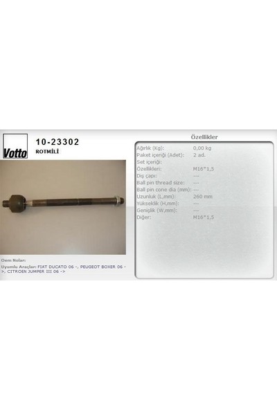 Votto Rotmılı ( Fıat : Ducato / Peugeot : Boxer / Cıtroen : Jumper 06-- Votto Rotmılı ( Fıat : Ducato / Peugeot : Boxer / Cıtroen : Jumper 06--