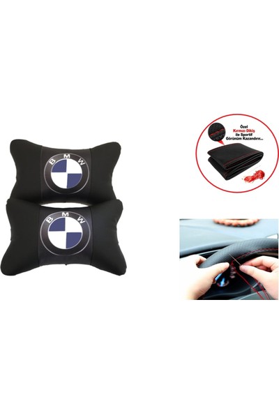 Ayz Oto Aksesuar Bmw E30 Uyumlu Direksiyon Kılıfı + 5d Ortopedik Oto Boyun Yastığı
